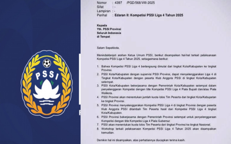 PSSI Rilis Surat Edaran Liga 4 Tahun 2025, Berjenjang dari Askab dan ...