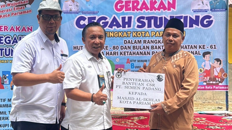 100 Sak Semen untuk Masjid Al Ikhlas, Ilham Akbar: Keberadaan PT Semen Padang Tidak Hanya Bisnis ...